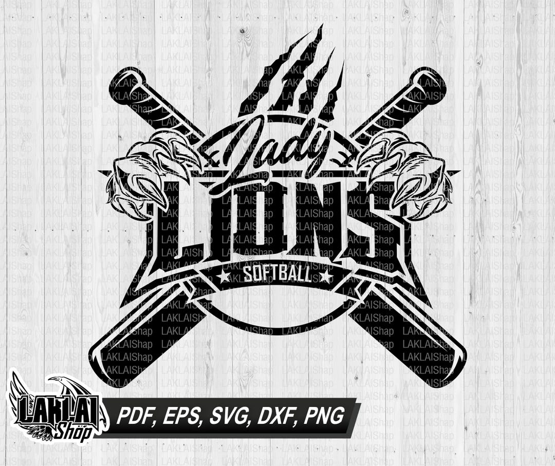 Lady Lions Softball Svg, Softball Svg, Lady Lion Softball, Lion ...