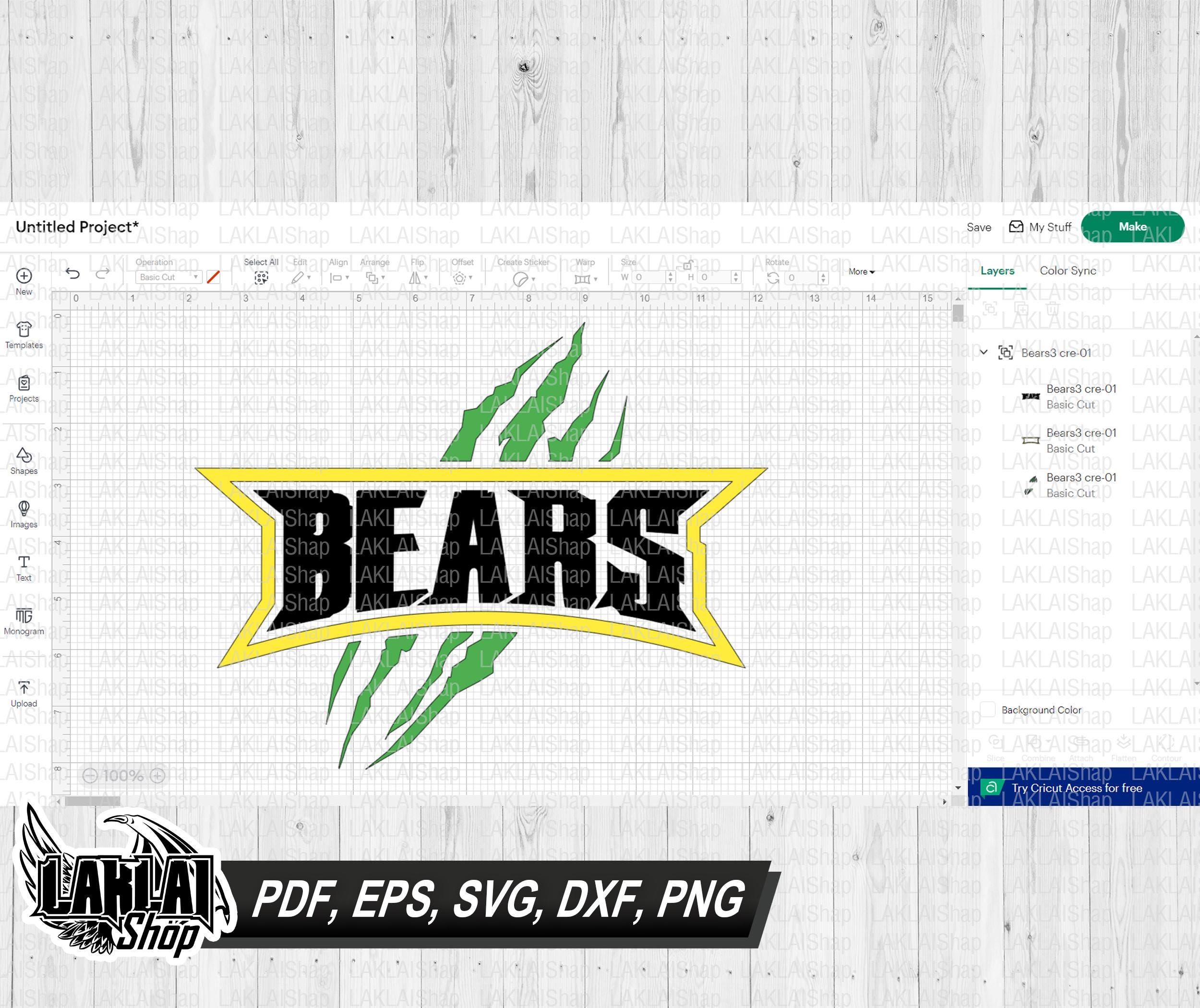 Bears Svg, Bear Claws Svg, Bears Svg, Bear Logo, Bears Mascot Svg ...