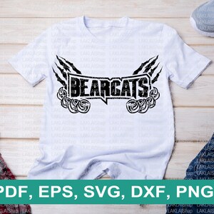 Bearcat Spirit Svg, Bearcats Svg, Bearcats Mascot Svg, Bearcats Claws ...