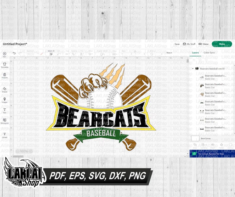 Bearcats Baseball Design, School Spirit (svg, Png, Dxf, Pdf, Eps ...