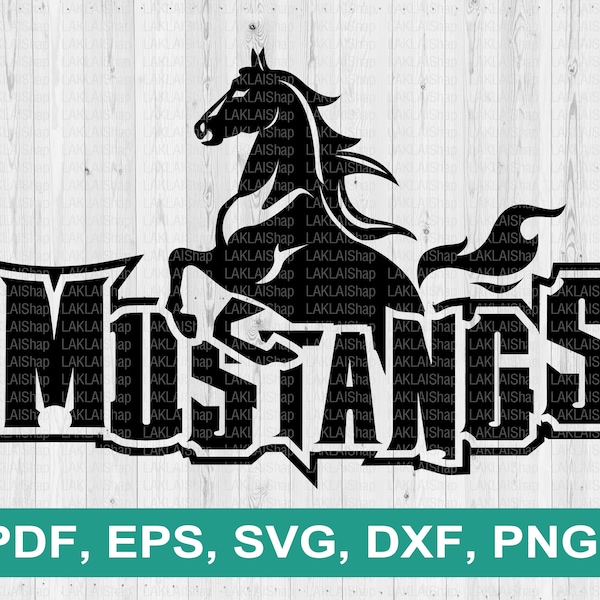 Mustang Logo Dxf File - Etsy
