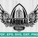 Cardinal Wings Football Team Svg, Football Team Svg, Cardinals Svg ...