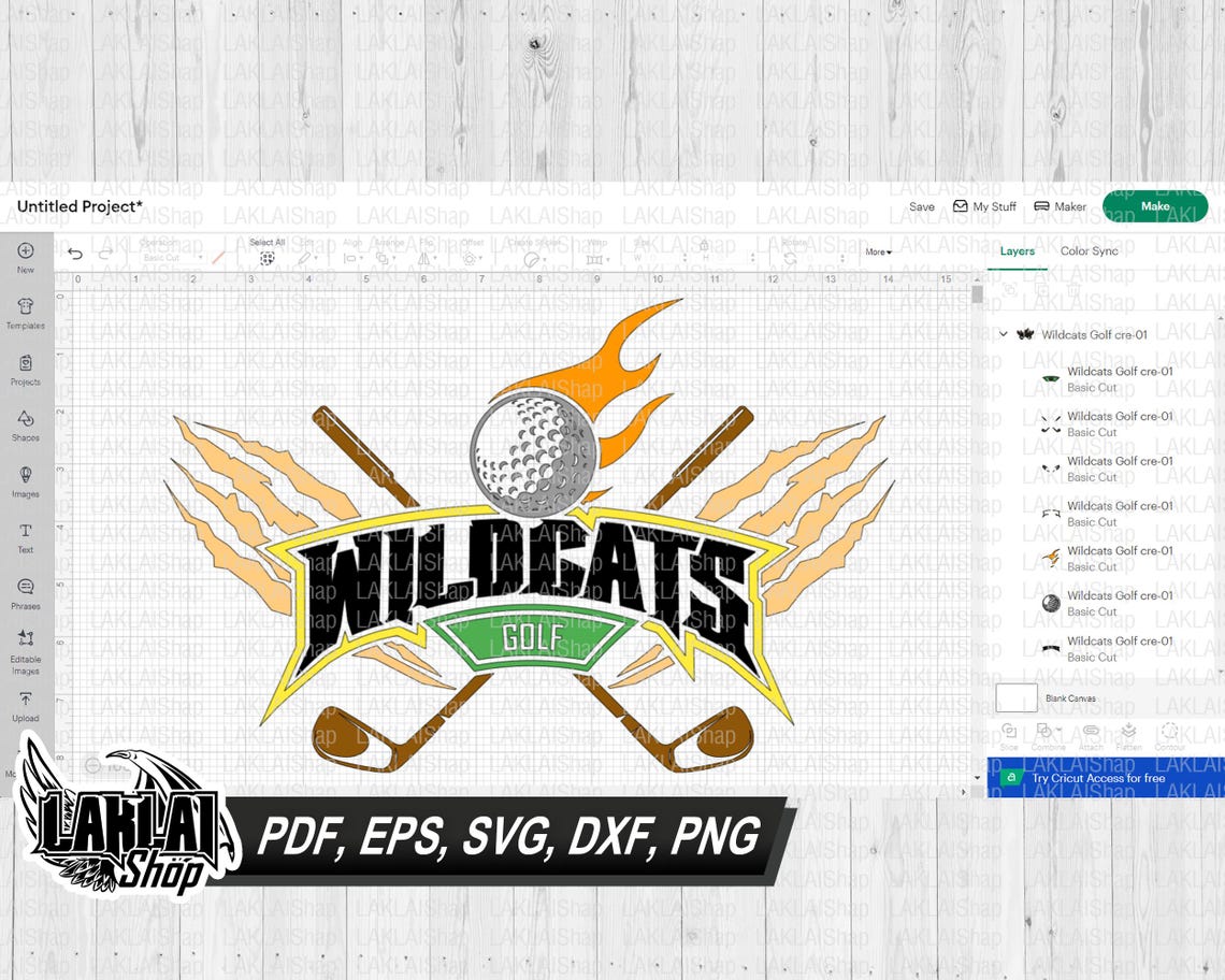 Wildcats Golf Clipart, School Spirit (svg, Png, Pdf, Eps, Dxf) (digital ...