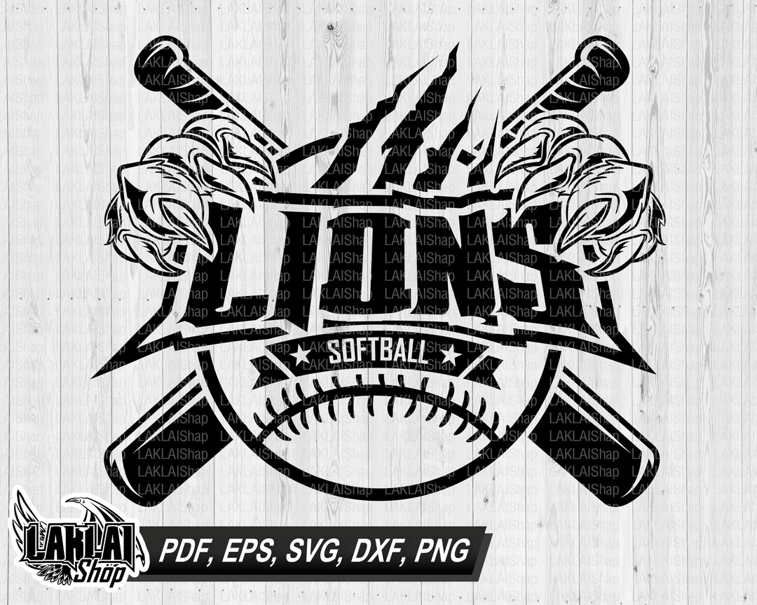 Lions Softball Svg, Softball Svg, Softball Team Svg, Lions Mascot Svg ...