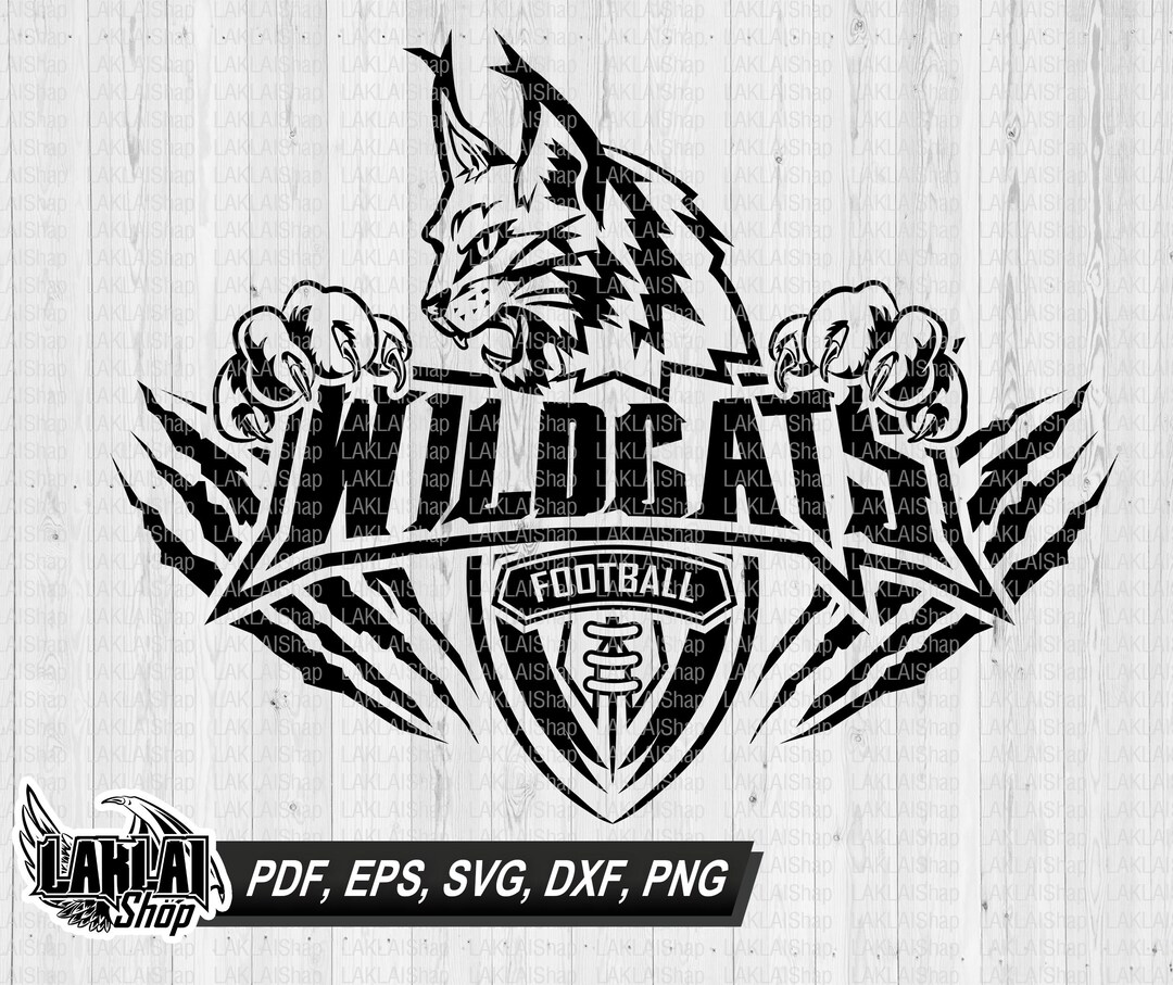Wildcats Football Mascot SVG, School Spirit Graphic (digital Download ...