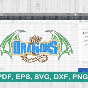Dragons of Wing Svg, Dragons Svg, Dragons Team Svg, Dragons Mascot Svg ...