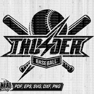 Thunder Baseball Svg, Baseball Svg Thunder Svg, Thunder Team Svg ...