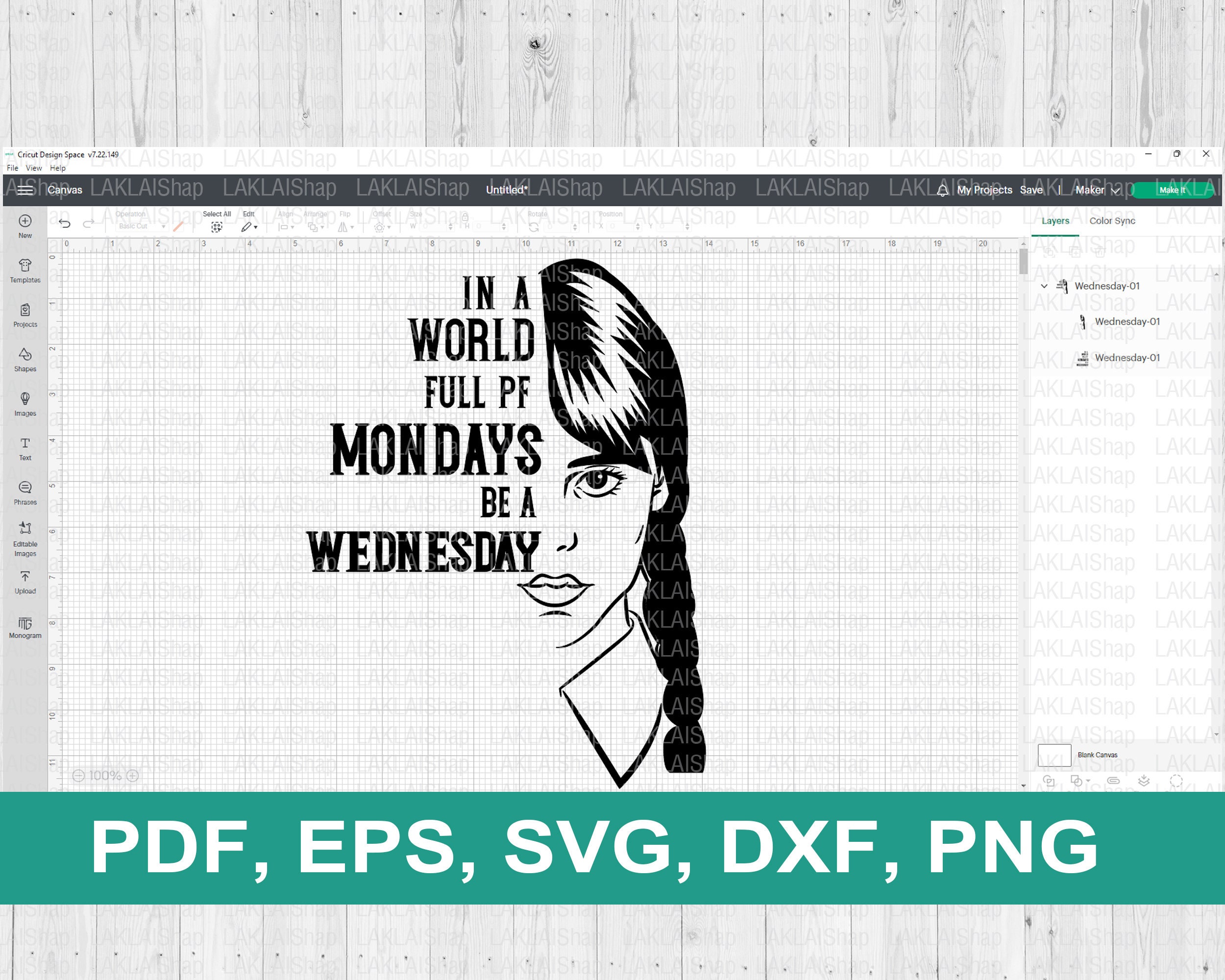 In a World Full of Monday Be a Wednesday Svg Digital File - Etsy