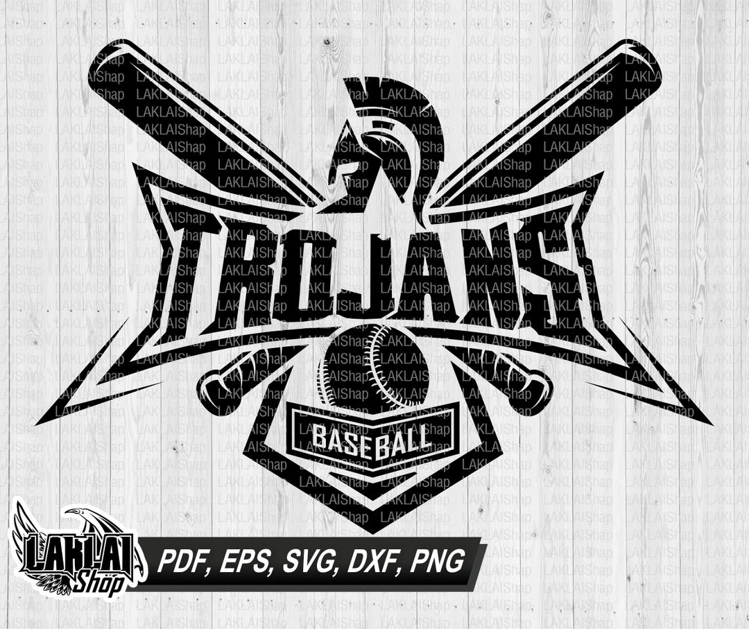 Trojans Baseball Mascot SVG, Spirit Design (digital File) - Etsy