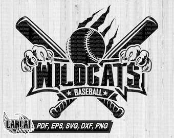 Wildcats Baseball Svg, Wildcat Baseball Team Svg, Wildcats Svg, School ...