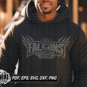 Falcon Nation Svg, Falcons Mascot Svg, Falcons Team Svg, School Spirit ...