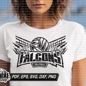 Falcons Volleyball SVG, Falcons Svg, Falcons Mascot Svg, Falcons Shirt ...