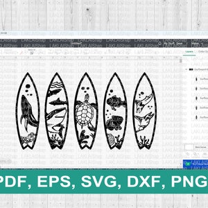 Under Sea Surf Board SVG, Surf Board, Summer, Beach, Sport, Aloha Svg ...