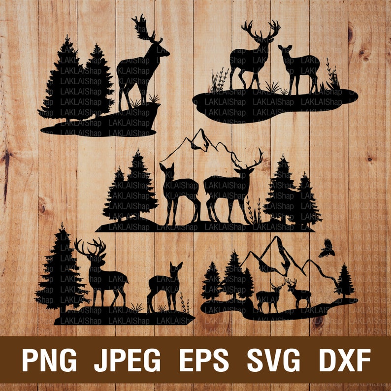 Deer Bundle Svg Deer Svg Mountains Svg Camping Svg Nature | Etsy