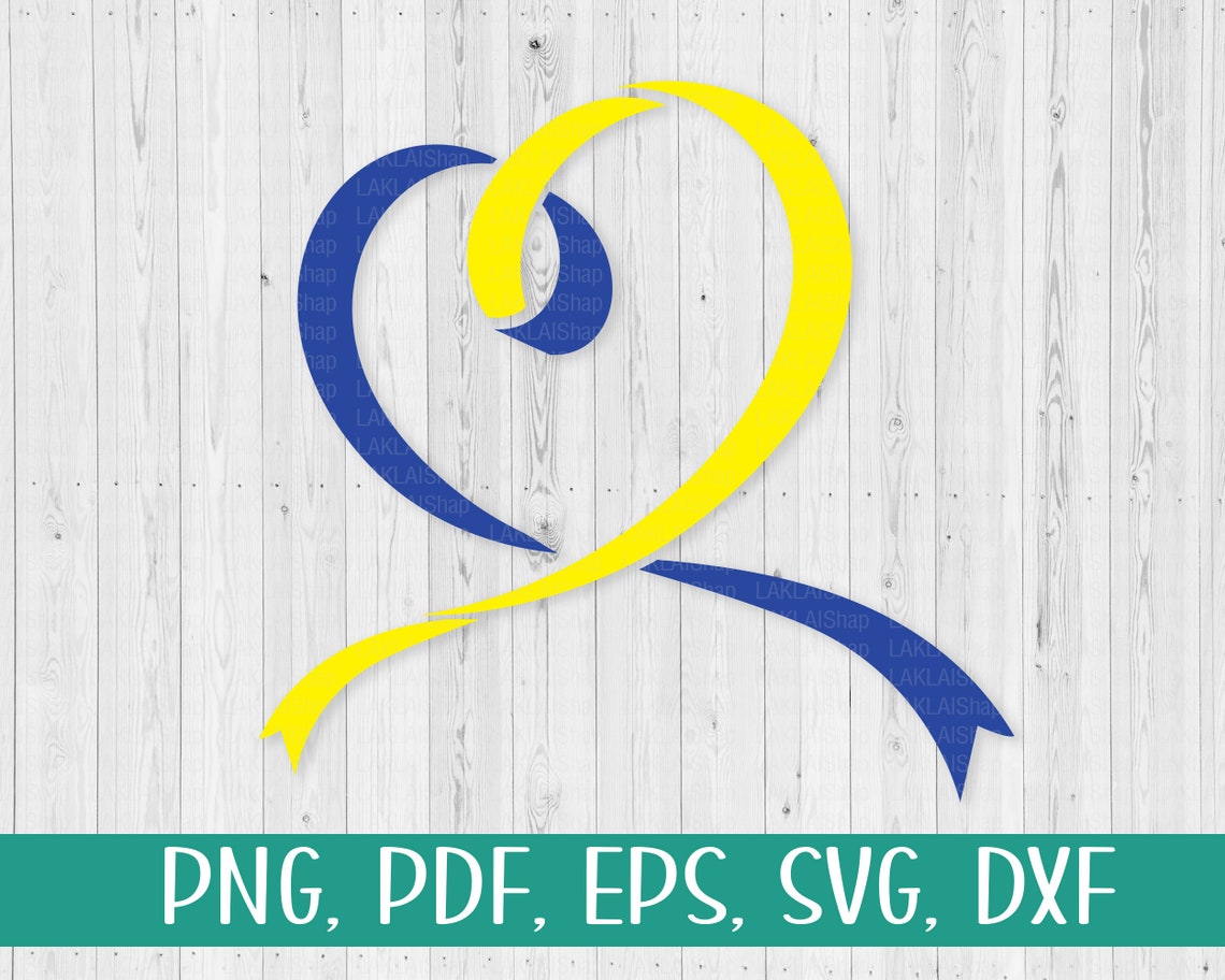 Down Syndrome Awareness Heart Ribbon SVG, T21 Support (digital Download ...