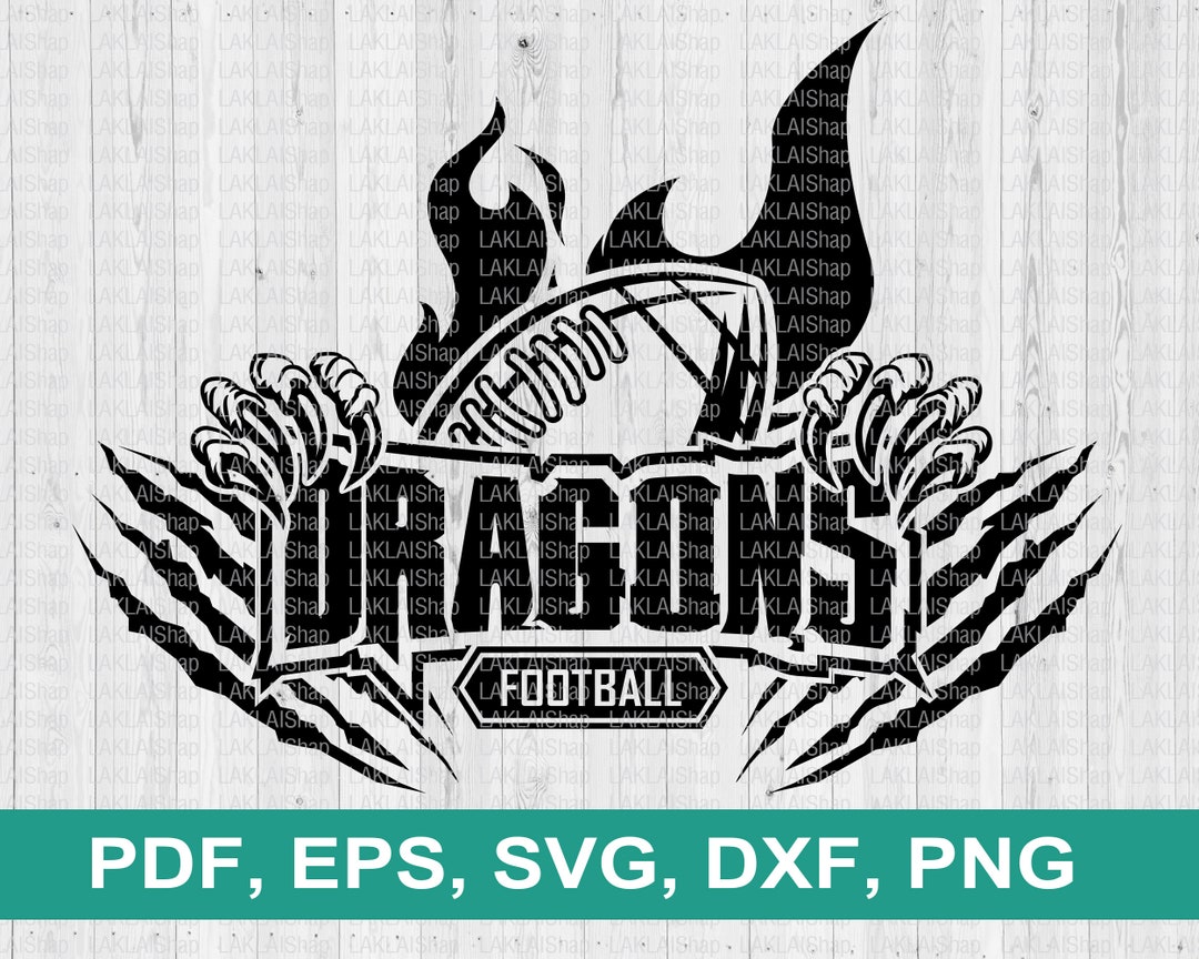 Dragons Claws Flame Football Svg, Dragons Mascot Svg, Dragons Svg ...