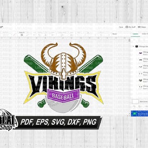 Vikings Baseball Mascot SVG, School Pride Design (digital File) - Etsy