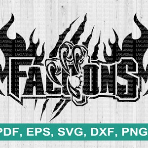 Flame Falcons Claws SVG, School Spirit Logo (digital File) - Etsy