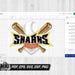 Sharks Baseball Team SVG, School Sports Cut Files (digital Download) - Etsy