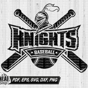Knights Baseball Team SVG, Mascot, Sports Jersey (digital File) - Etsy