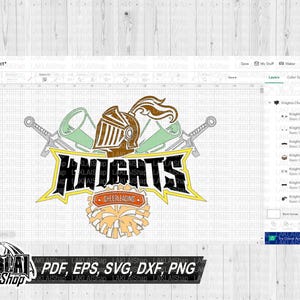 Knights Cheer Svg, Knights Cheerleading Svg,knights Svg,knight Spirit ...