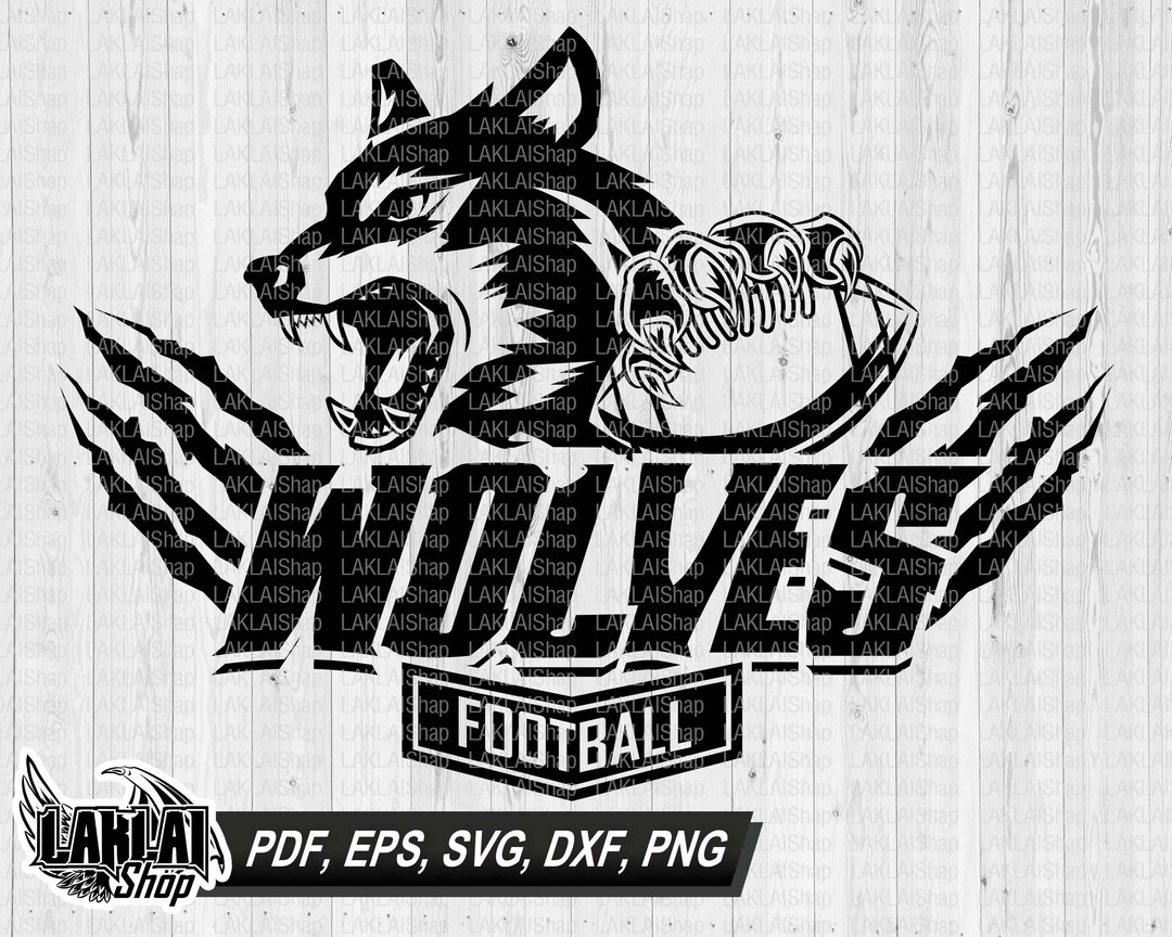 Wolves Football Svg, Football Svg, Wolves Svg, Wolf Football Svg ...