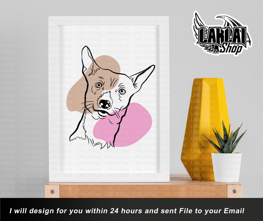 Custom Pet Outline Drawing, Custom Drawing, Outline Pet Design, Cat and ...