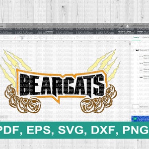 Bearcat Spirit Svg, Bearcats Svg, Bearcats Mascot Svg, Bearcats Claws ...
