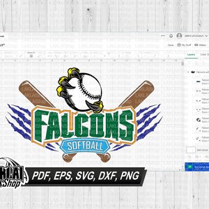 Falcons Claws Softball Svg,falcon Softball Svg,falcons Svg,falcon ...