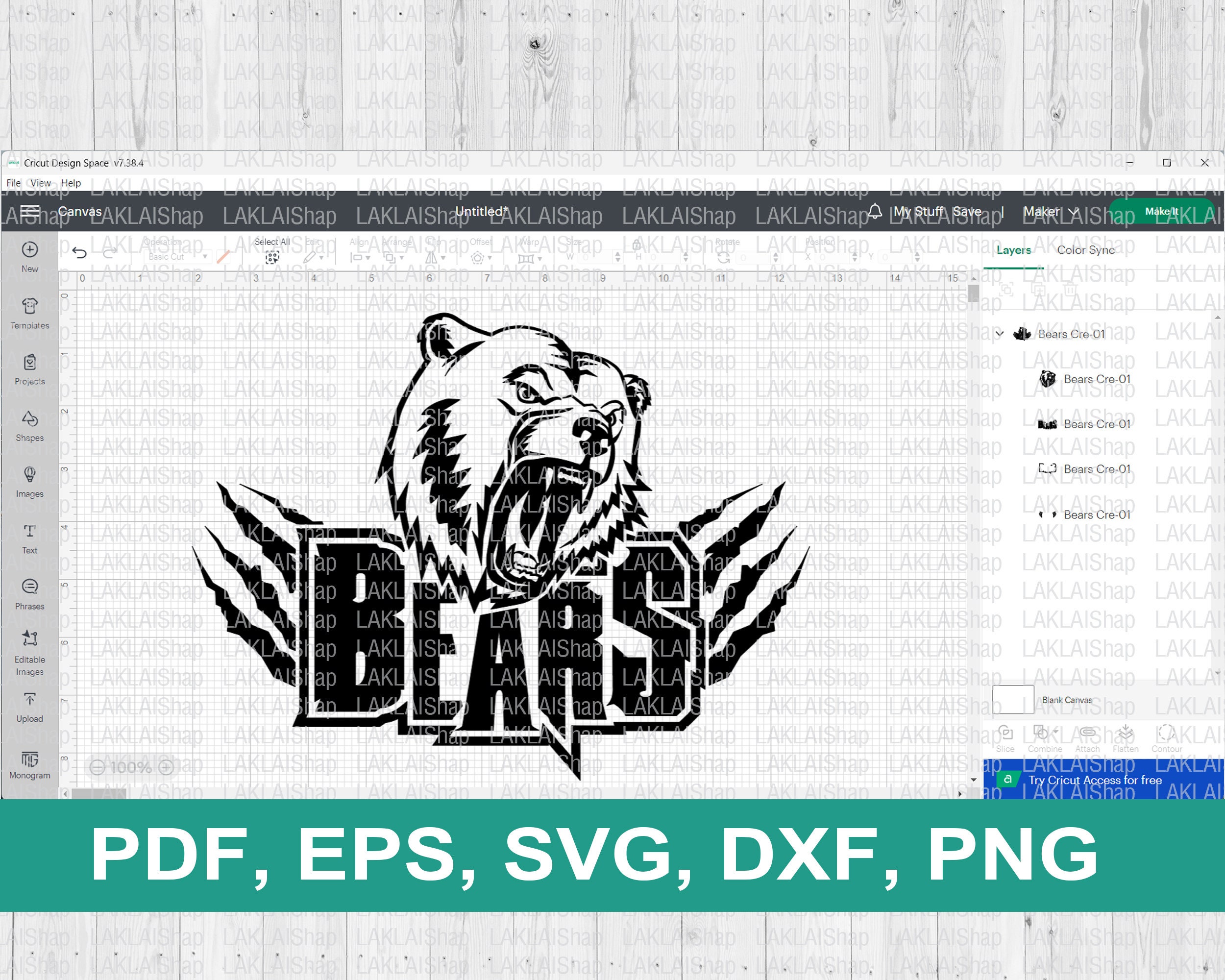 Bears Mascot SVG, Claws, Sports Logo (digital File) - Etsy