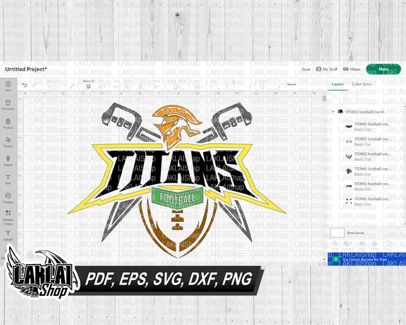 Titans Football Mascot SVG, School Spirit Logo (digital File) - Etsy