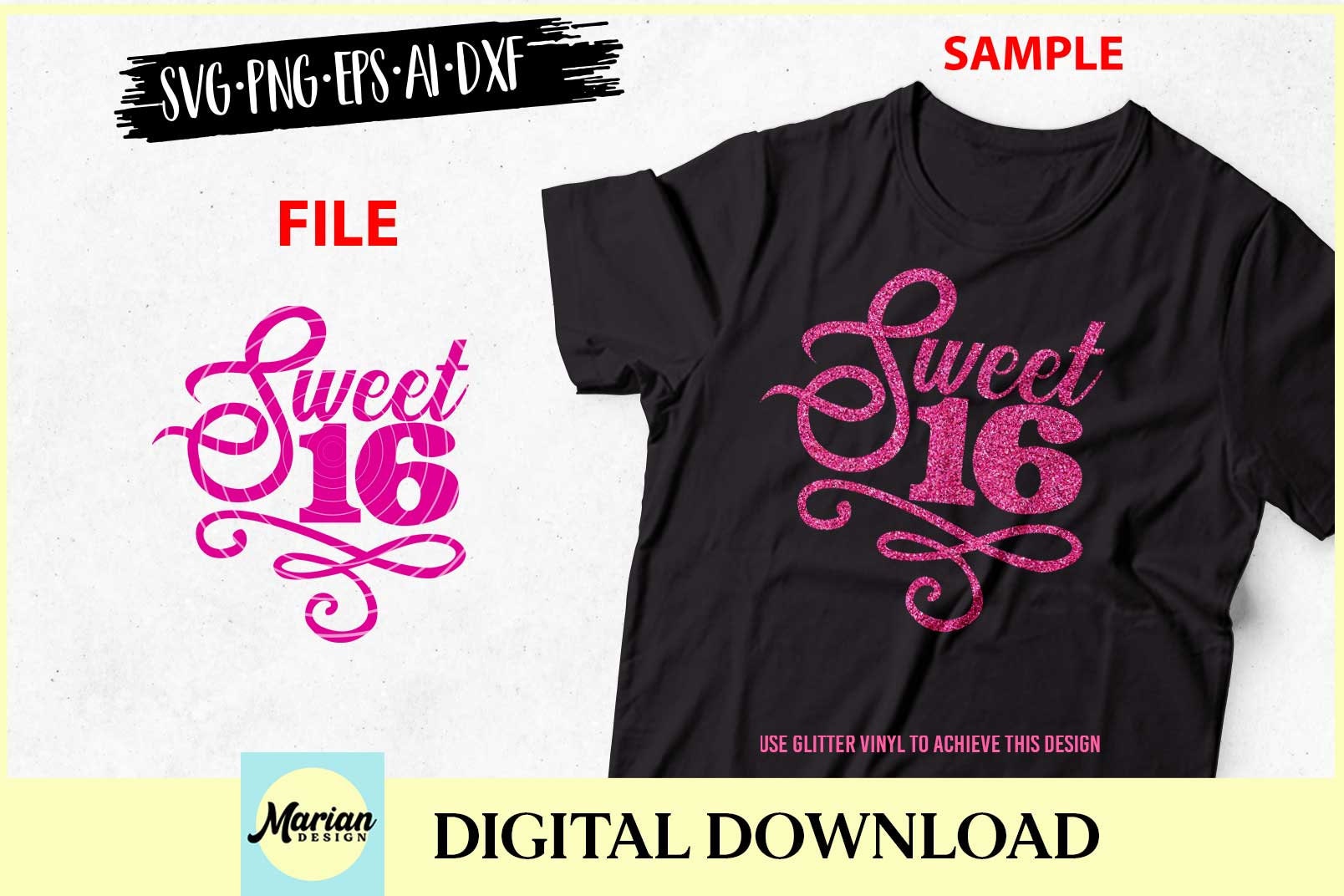 Sweet 16 Svg Sweet Sixteen Svg Birthday Svg 16th Birthday | Etsy