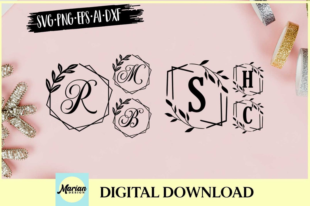 Wedding Monogram Svg Bundle, Monogram SVG, Split Monogram Svg,elegant ...