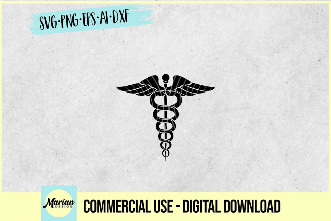 Buy Caduceus Svg, Caduceus Svg File, Caduceus Vector, Svg File, Svg Cut ...