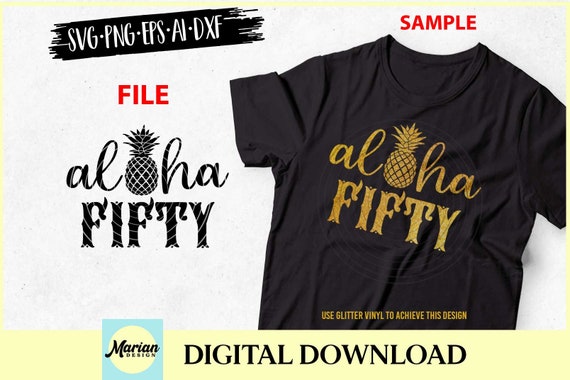 Embellishments Craft Supplies & Tools aloha Fifty Birthday SVG 50th ...