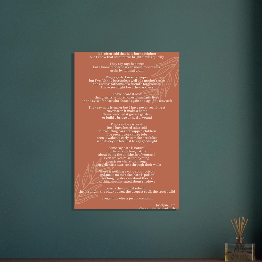The Original Rebellion Poem Print: Typography Wall Art (digital ...