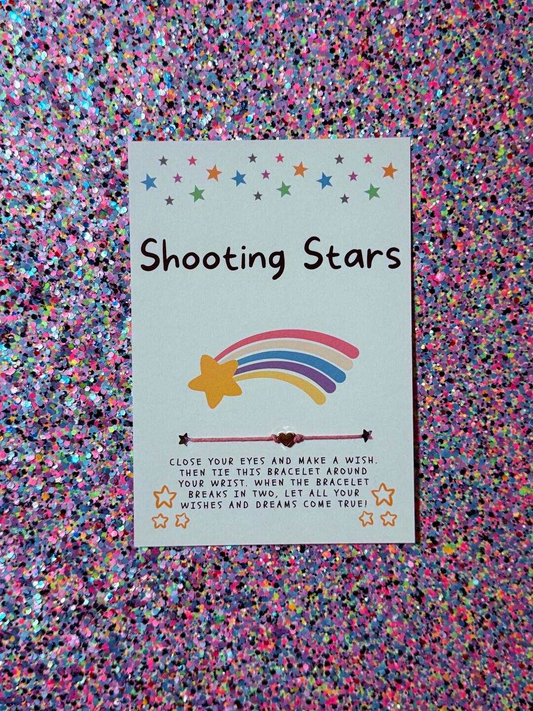 Stars & Shooting Star Wish Bracelet, Make A Wish, Birthday, Thank You ...