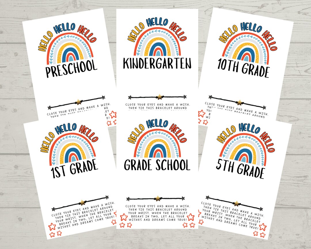 Hello Hello Hello (fill-in Grade/level), Wish Bracelet, Back to School ...