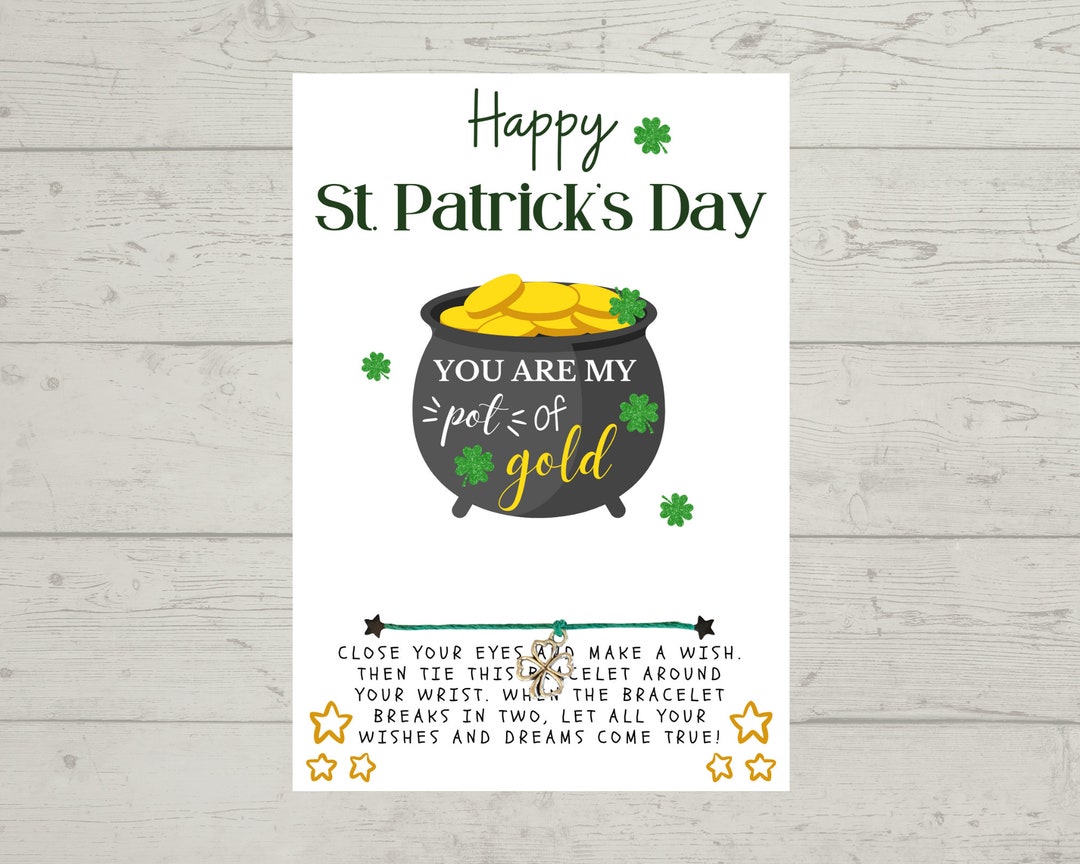 Happy St. Patrick's Day Card, You Are My Pot of Gold Shamrock/clovers ...