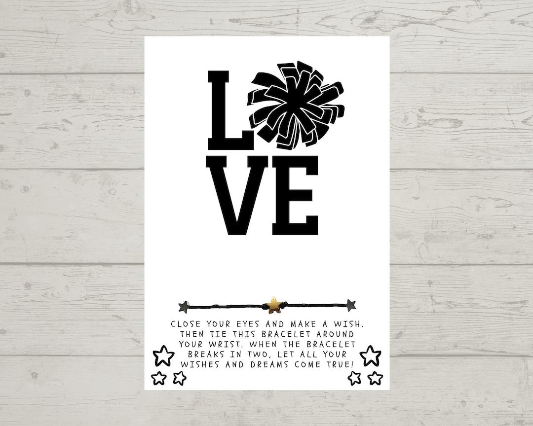 Stacked LOVE Pom Pom Cheer/dance/pom Wish Bracelet, Team Gift, Senior ...