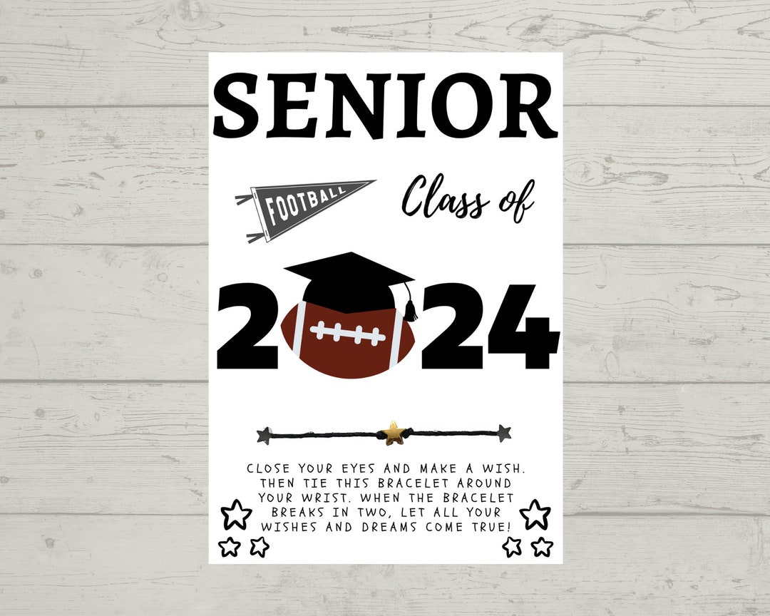 SENIOR Class of 2024 Football Wish Bracelet Grad Party Favor, Graduate ...