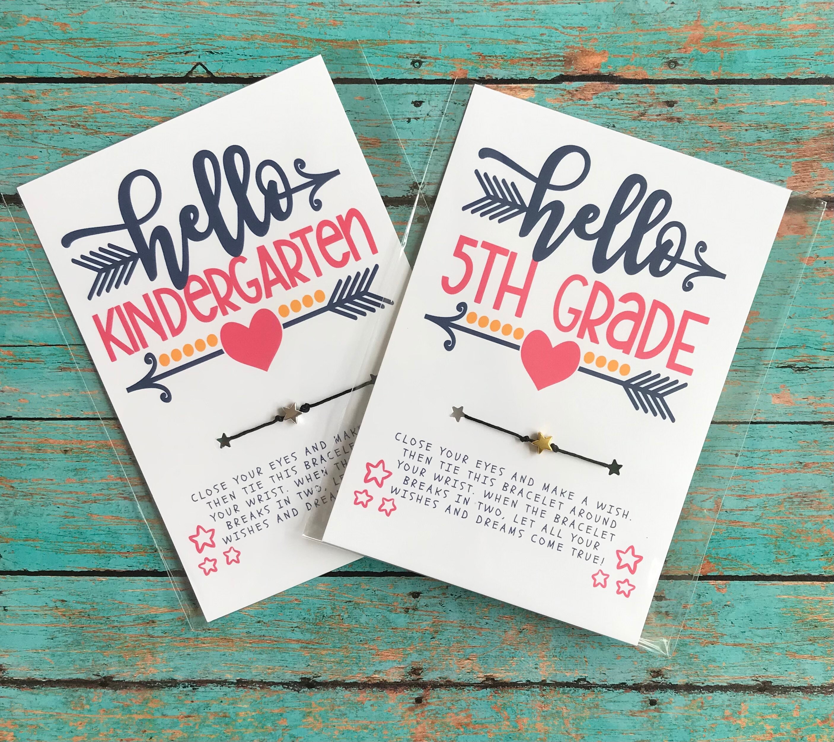 Back to School Wish Bracelet Hello Wish Bracelet Grade - Etsy