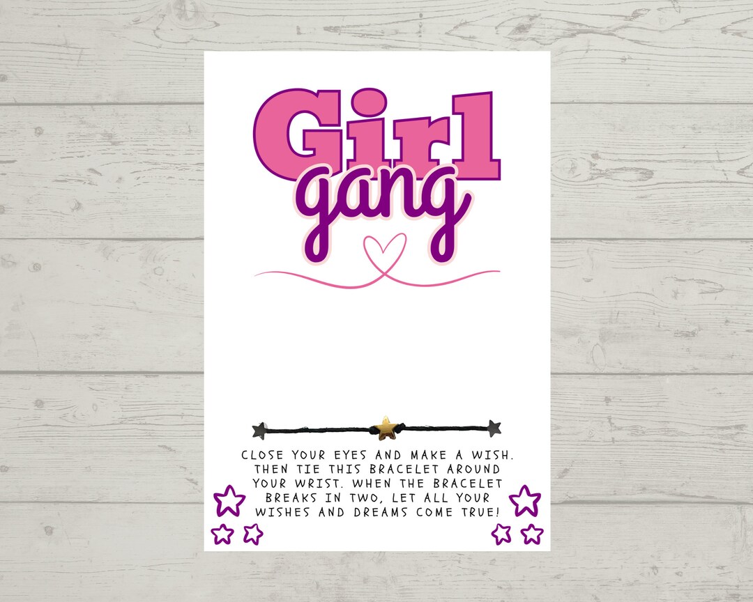 Girl Gang Wish Bracelet, Holiday Party Favor, Gal Pal, Bestie Gift ...