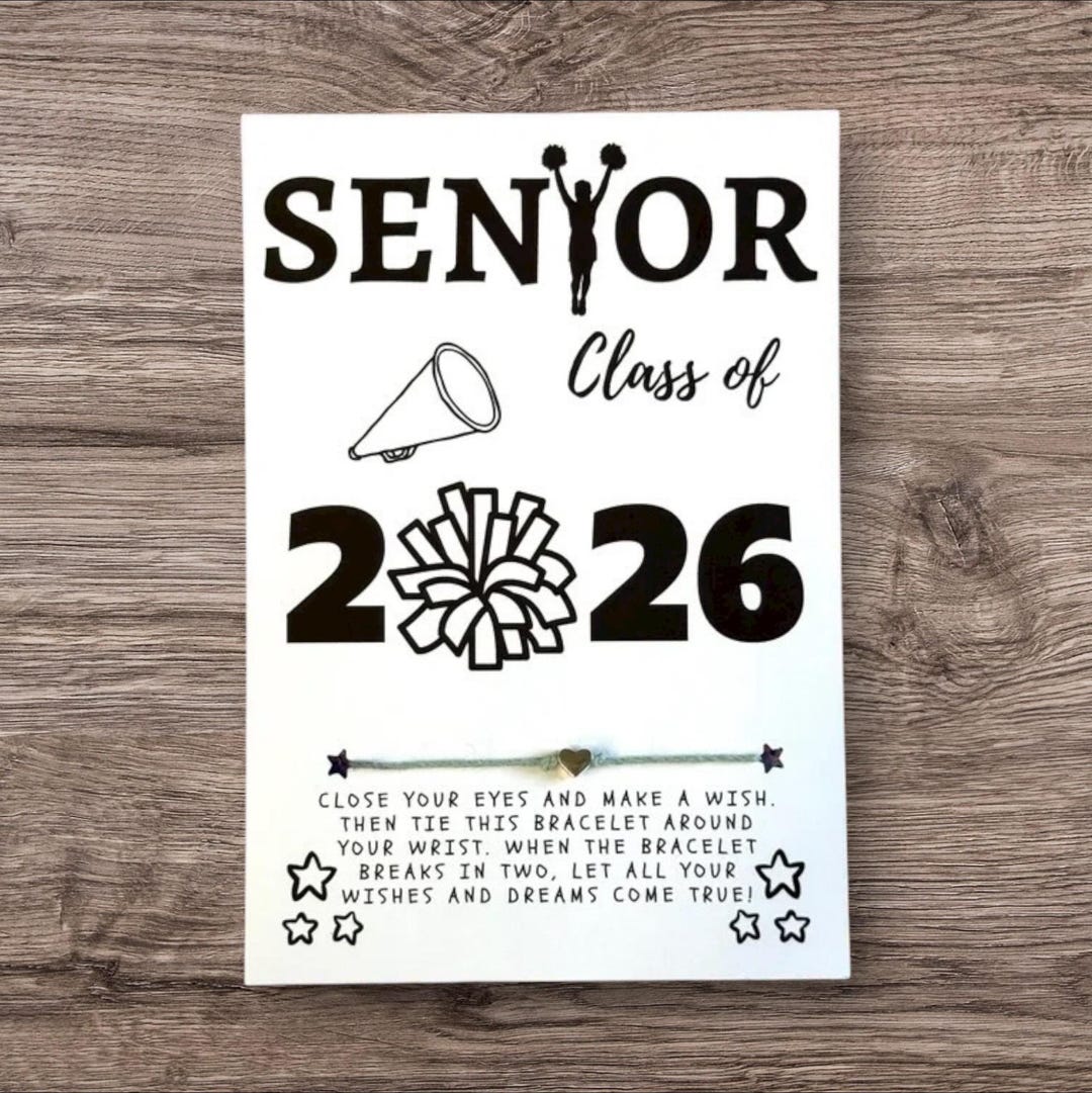 SENIOR Class of 2026 Cheer/dance Wish Bracelet Grad Party Favor ...
