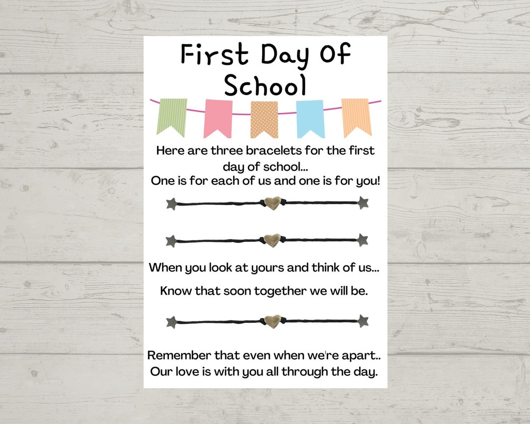 First Day of School Bracelets Set of 2,3,4 or 6 Back to School ...