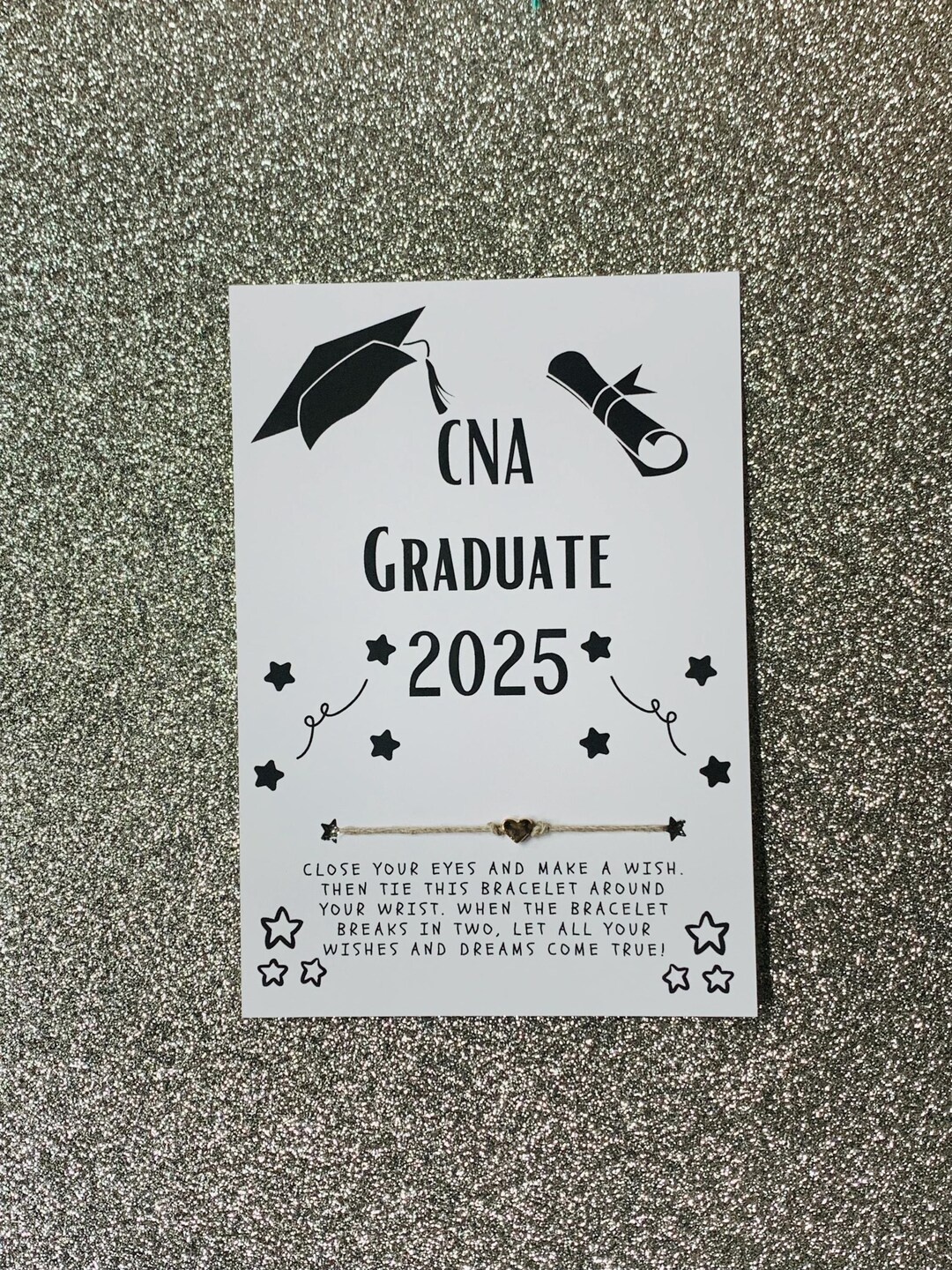 CNA Graduate 2025 Wish Bracelet, CNA Graduate Card, CNA Graduation - Etsy