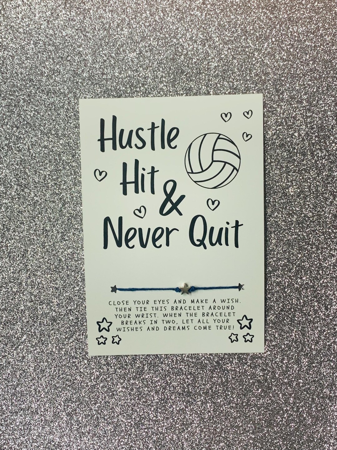 Hustle Hit & Never Quit, Volleyball Wish Bracelet, Gift for Her ...