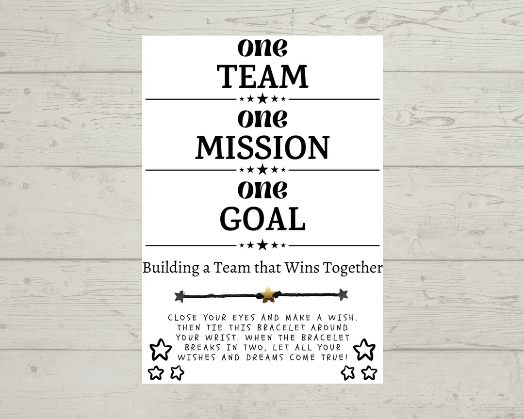 One Team One Mission One Goal Building a Team That Wins Together Wish ...