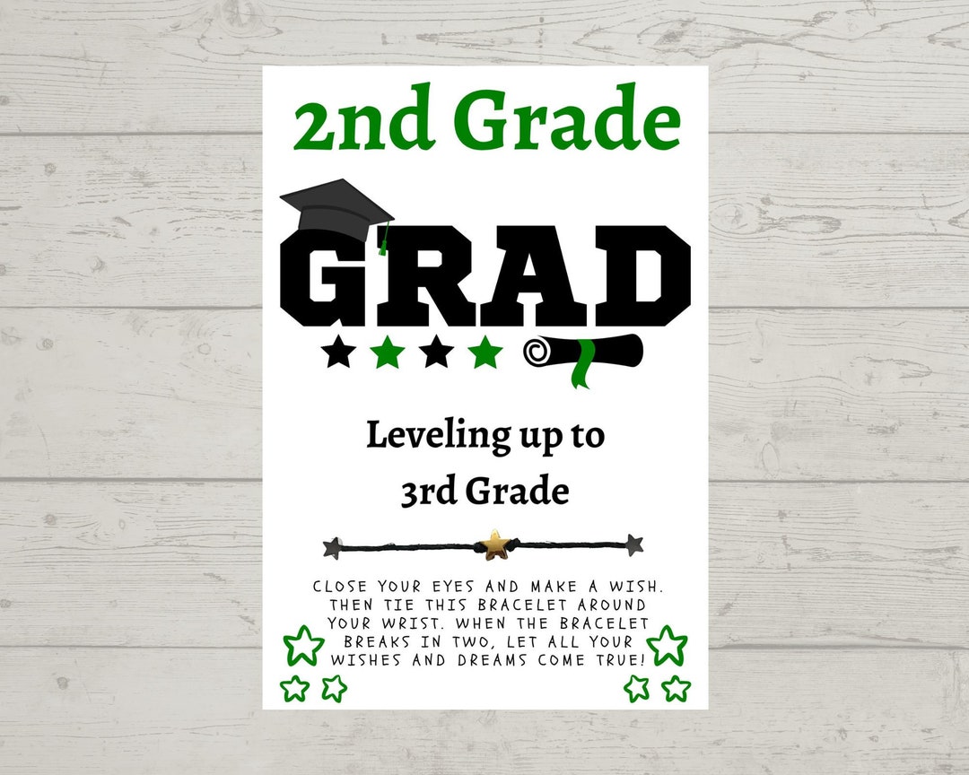 2nd Grade Grad Wish Bracelet: Leveling up to 3rd Grade - Etsy