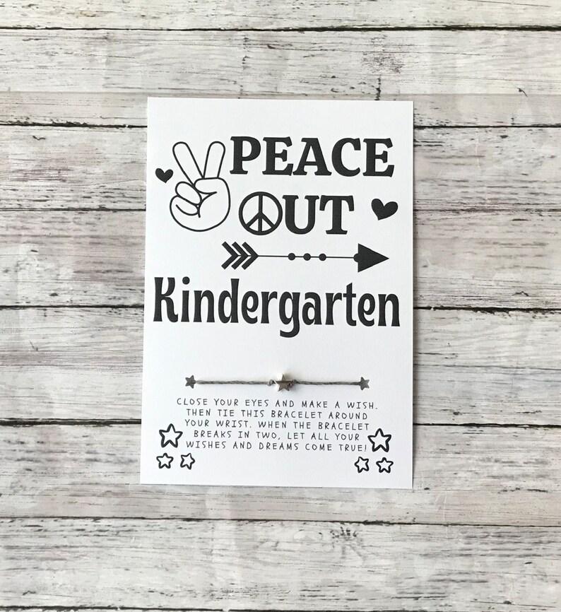 PEACE OUT Kindergarten End of School Year Wish Bracelet - Etsy